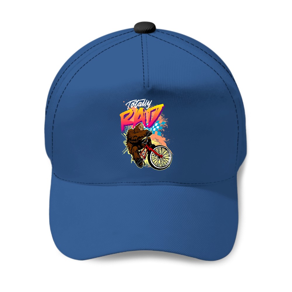 Totally Rad Sasquatch BMX Bike Baseball Caps