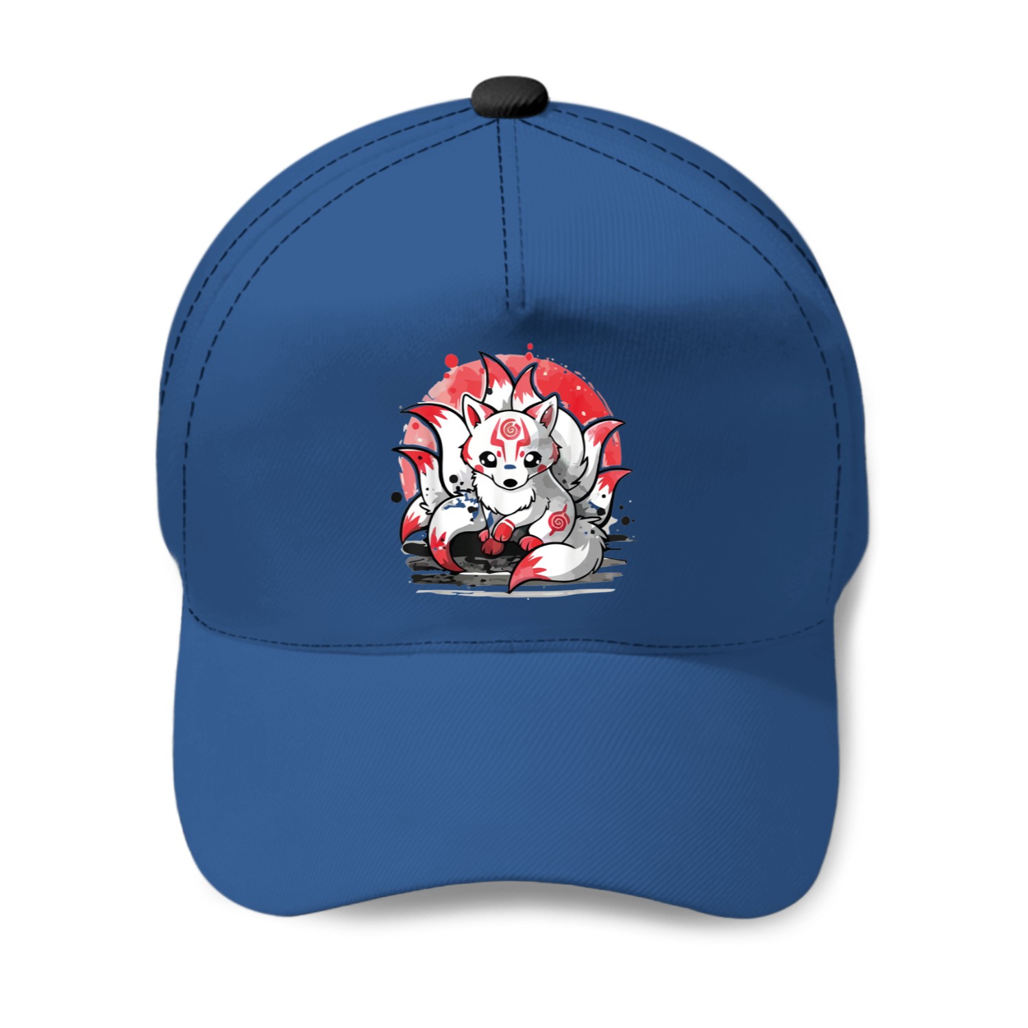 Laughing Nine-tails Kitsune Japanese Fox Kids Teens Girls Baseball Caps