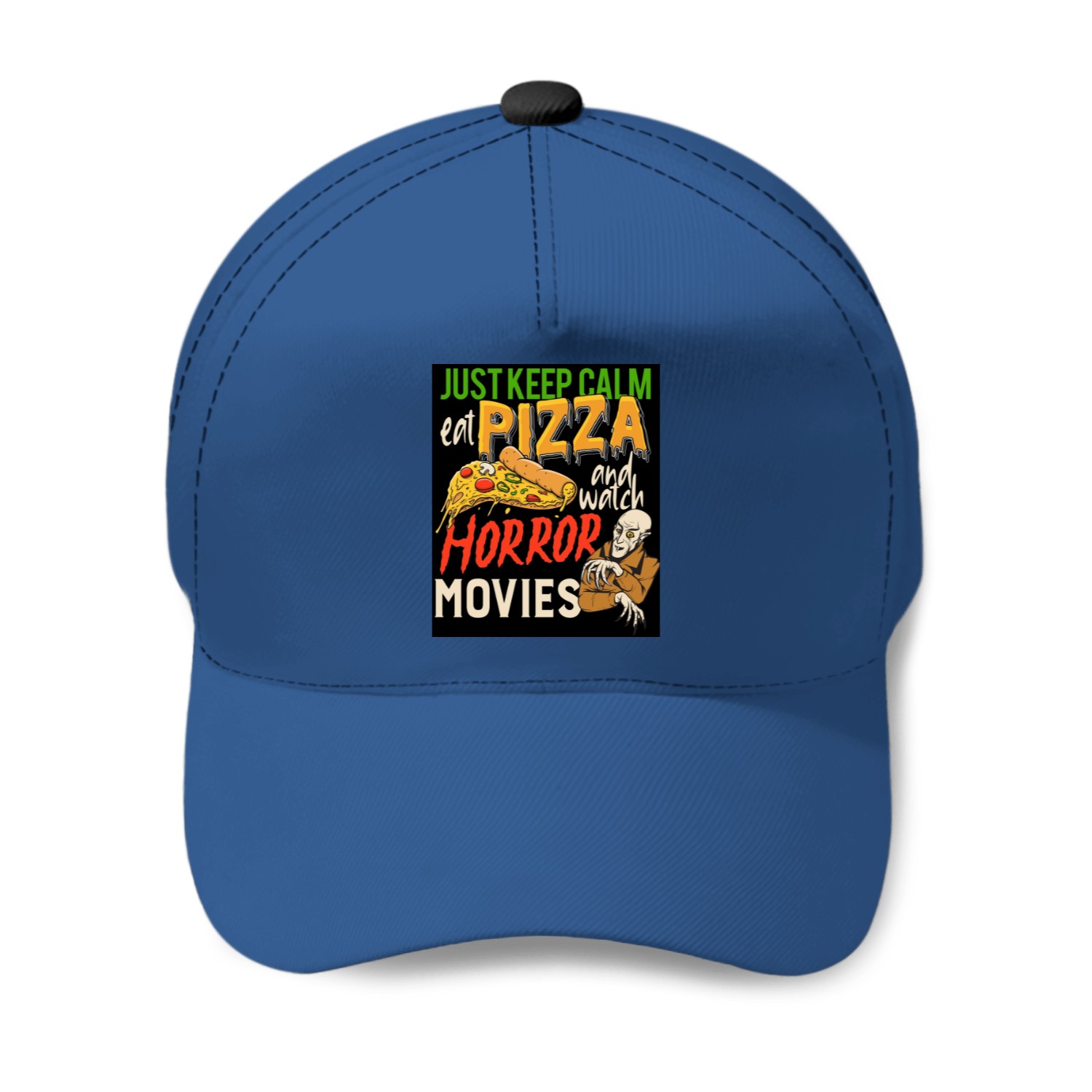 Horror Movie Gift Idea - Horror Movies And Pizza Baseball Caps