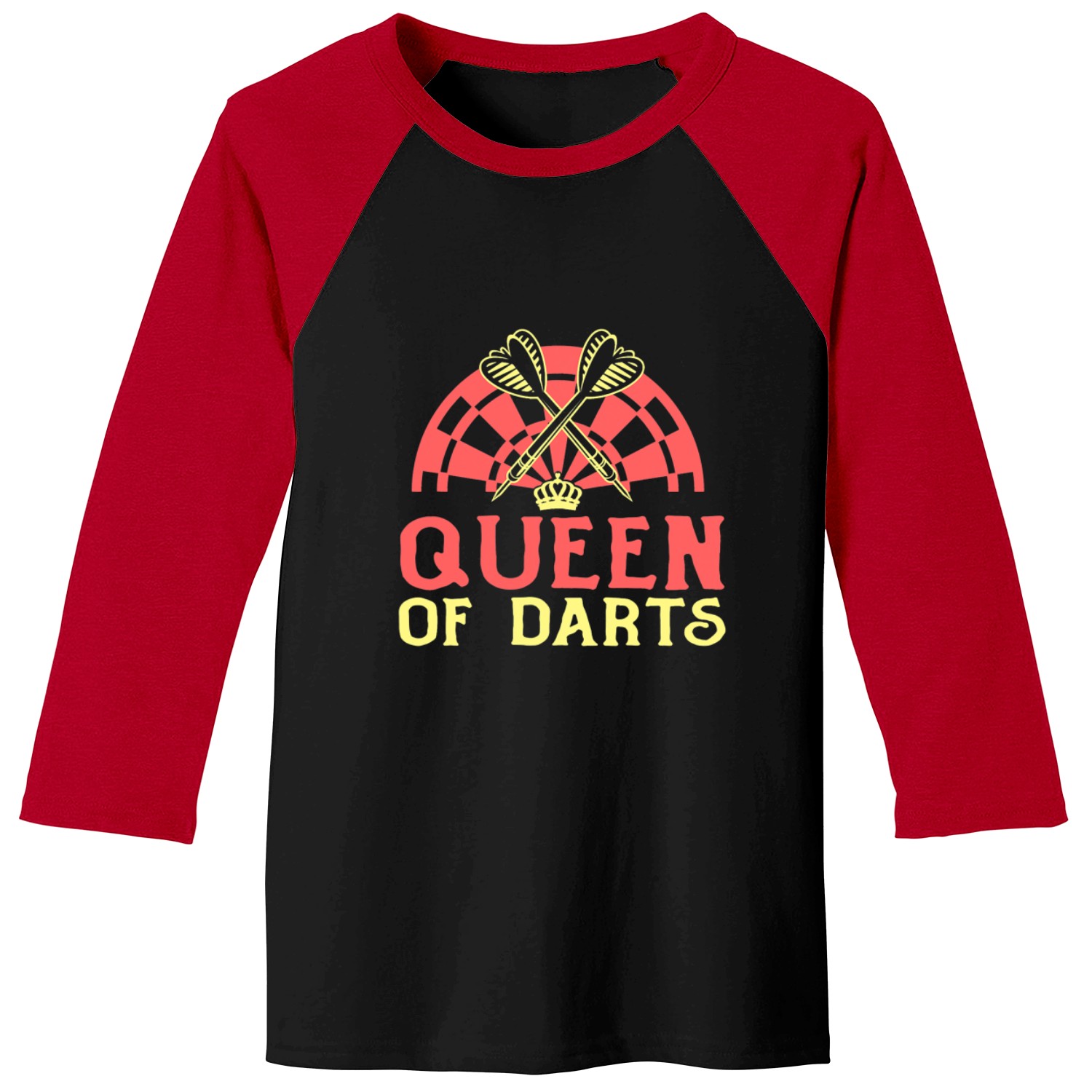 Queen Of Darts For Dart Playing Women And Girls Baseball Tees