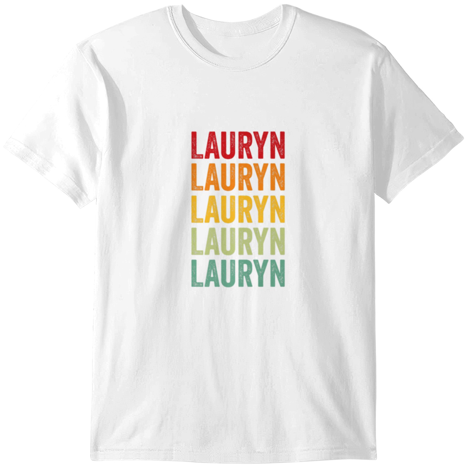 Lauryn Rainbow Repetition Of Lauryn Name Text Camisetas Clásicas