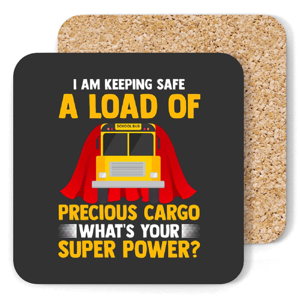 The Yellow School Bus Driver On A Super Hero Duty Coasters