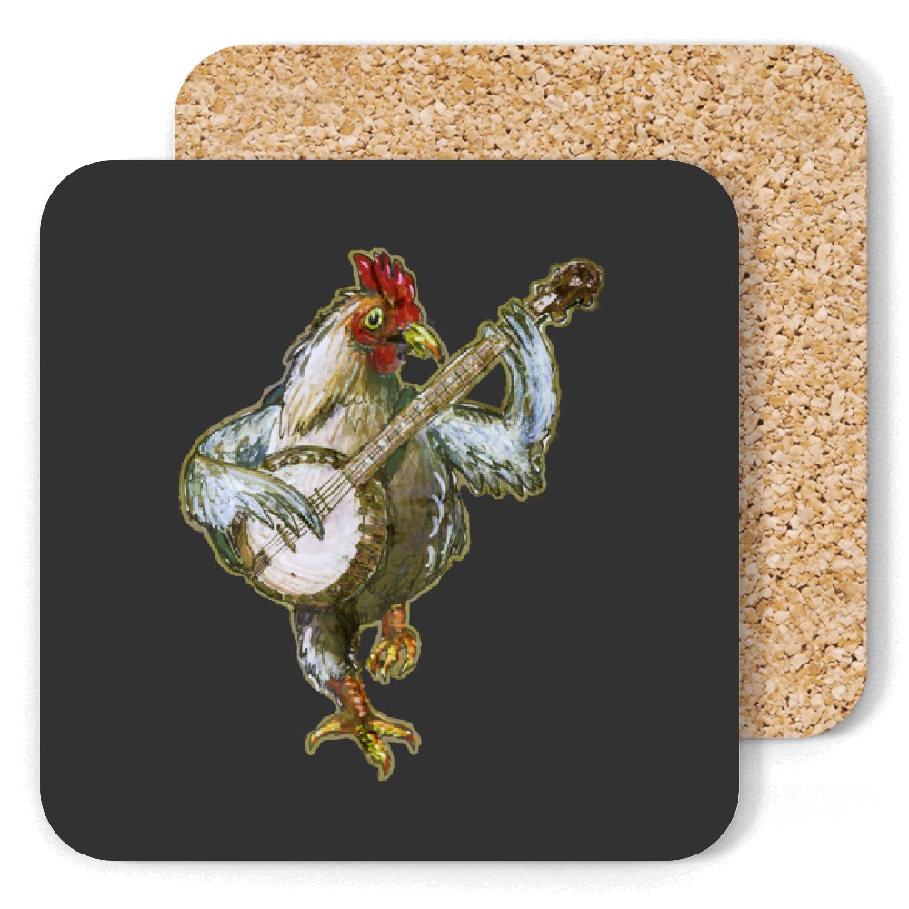 Banjo Playing Chicken - Banjo Player - Coasters
