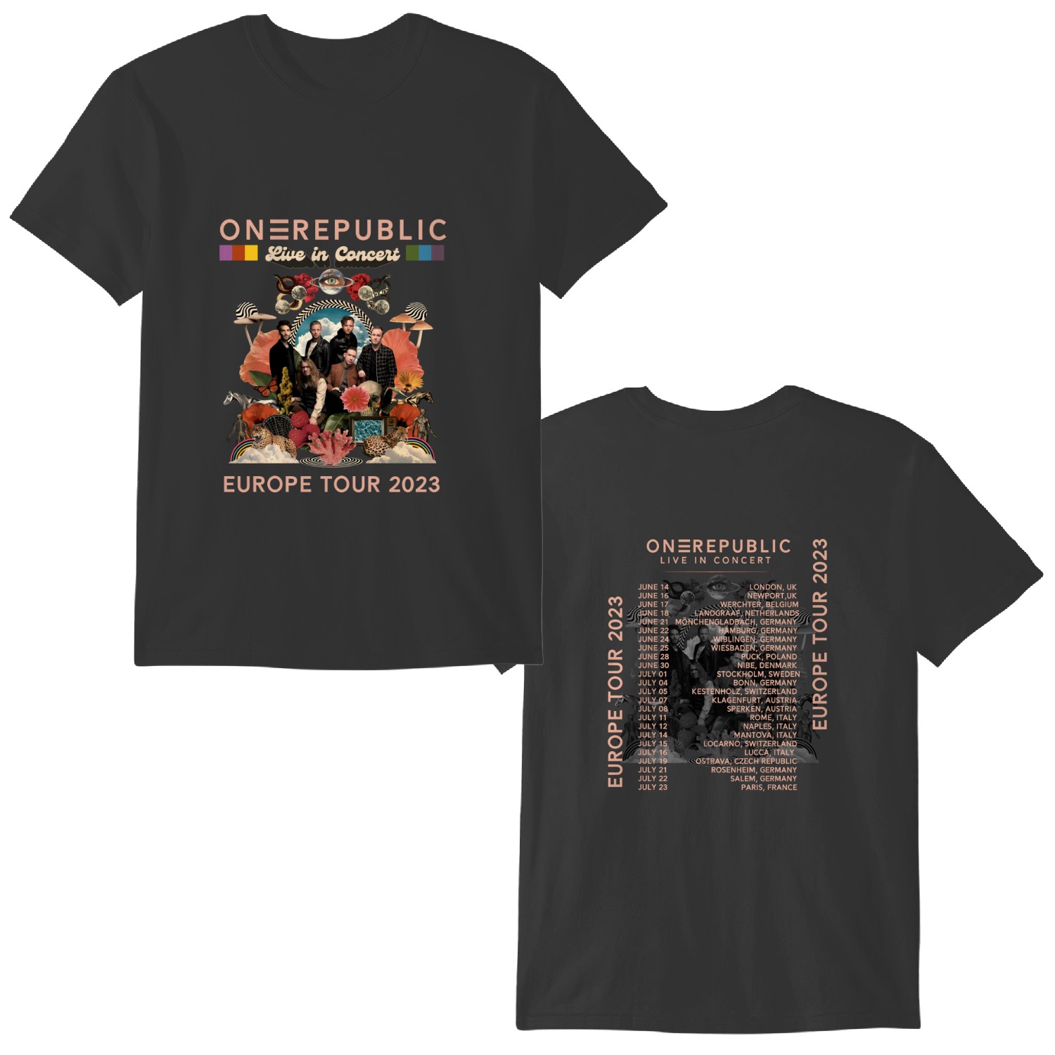 OneRepublic 2023 Europe Tour Shirt, OneRepublic Band Fan Shirt ...