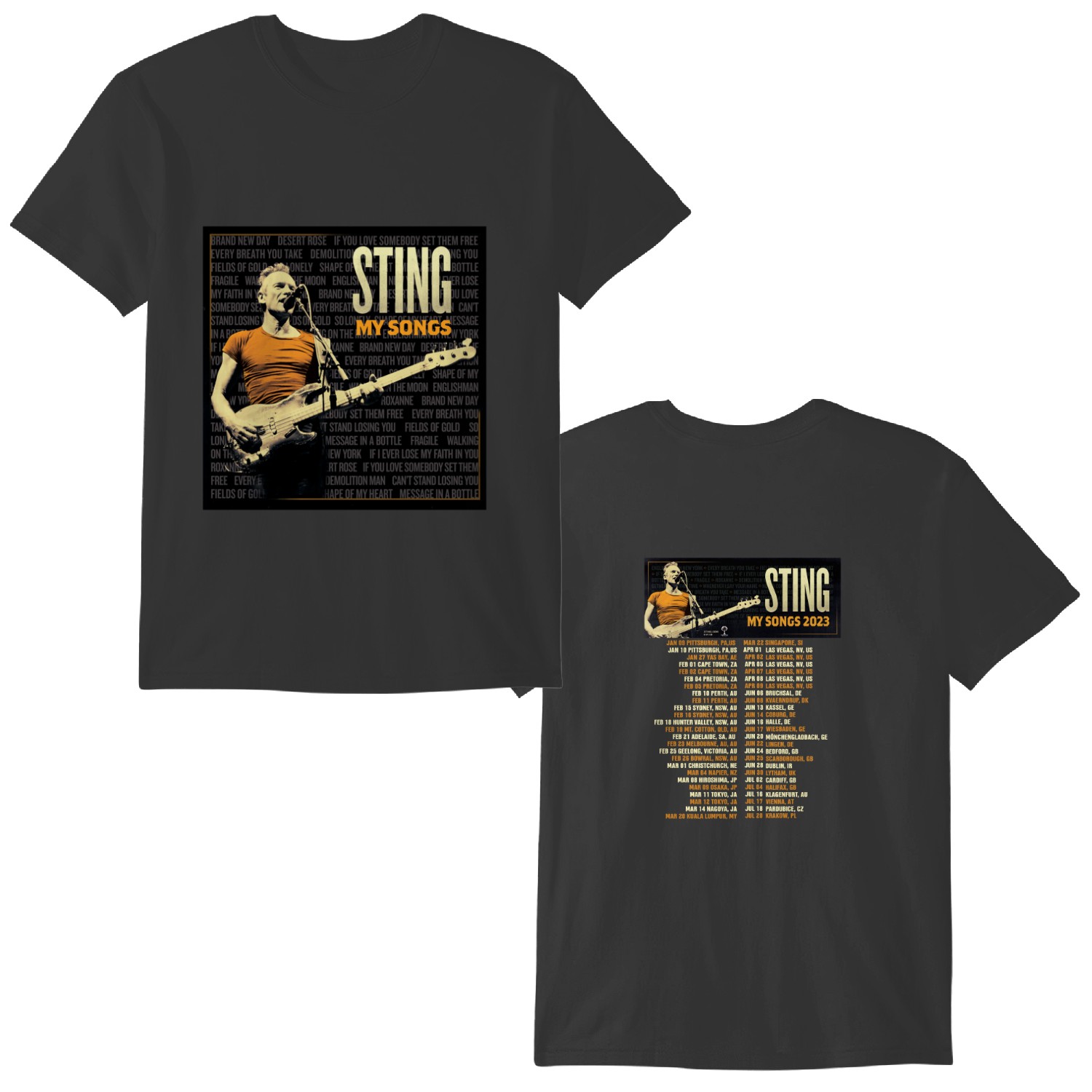 STING MY SONGS 2023 World Tour T-Shirt, Sting Tour 2023 Shirt, Sting ...