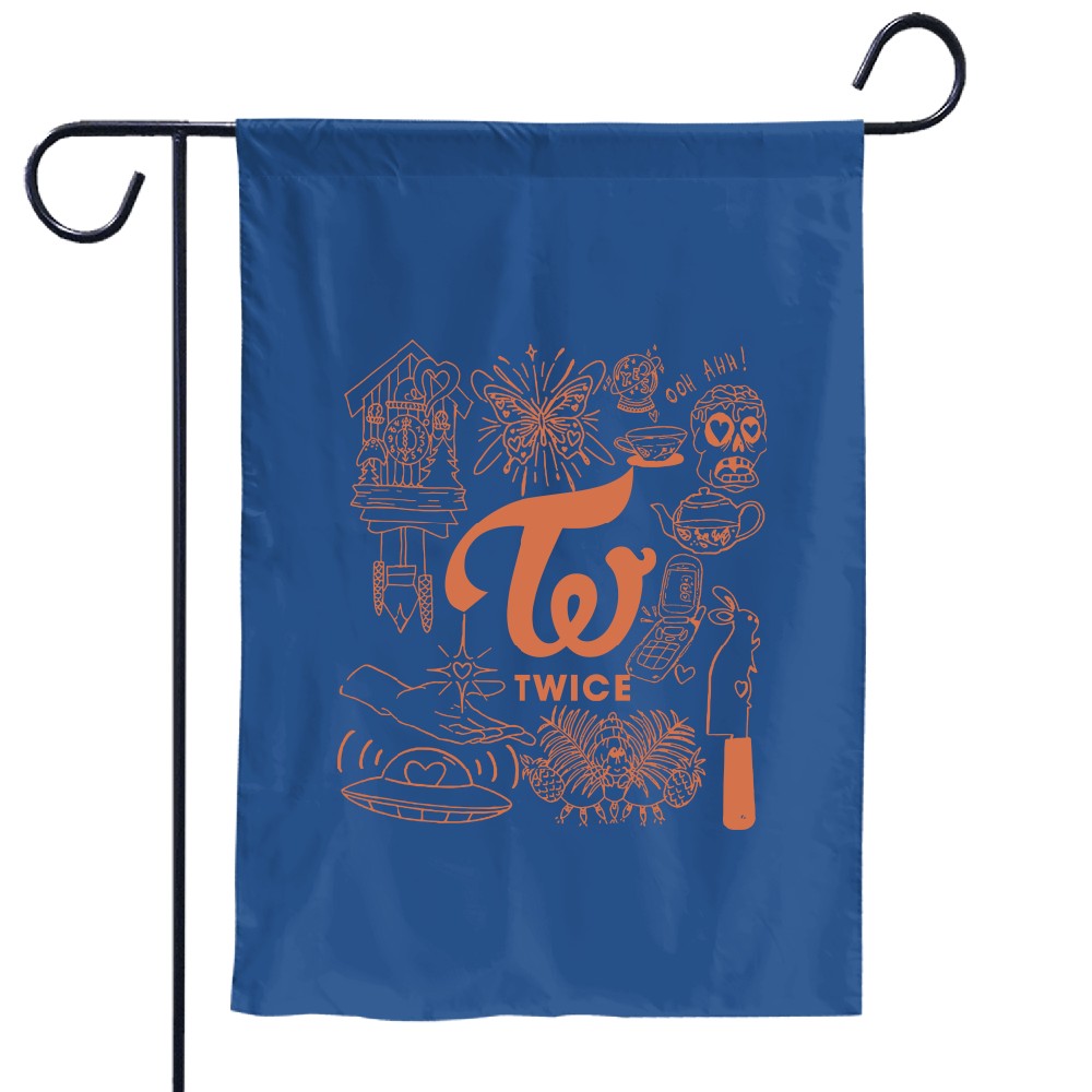 TWICE Doodle Art Garden Flags, Vintage TWICE Kpop