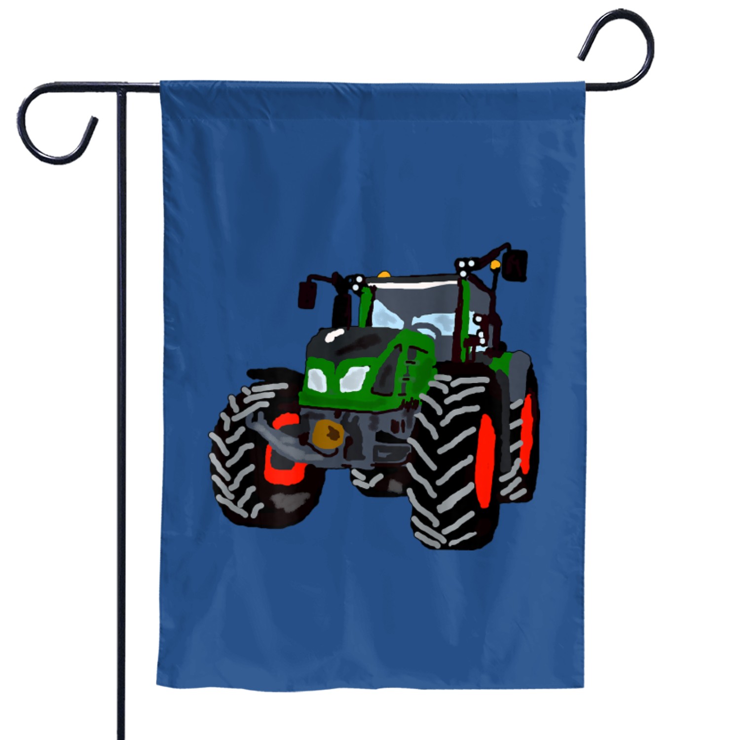 Tractor Driving Cool Green Tractor With Red Rims For Farmers 3 Garden Flags