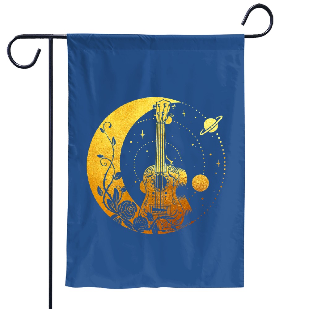 Guitarist Cottagecore Acoustic Guitar With Moon Sun And Stars Guitar ...