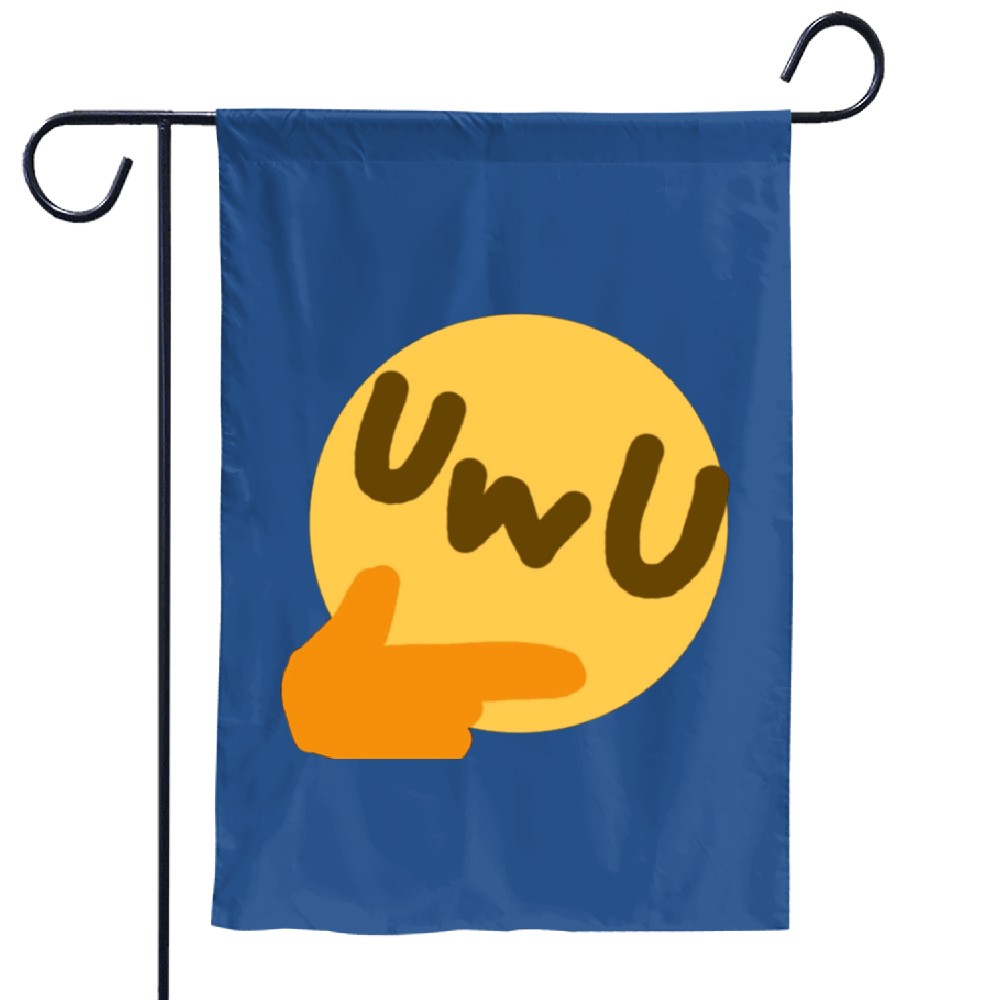 Funny Uwu Emoji Face Garden Flags