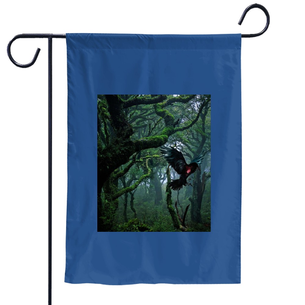 THE RAVEN BOYS DRAW BASED - CROW Garden Flags