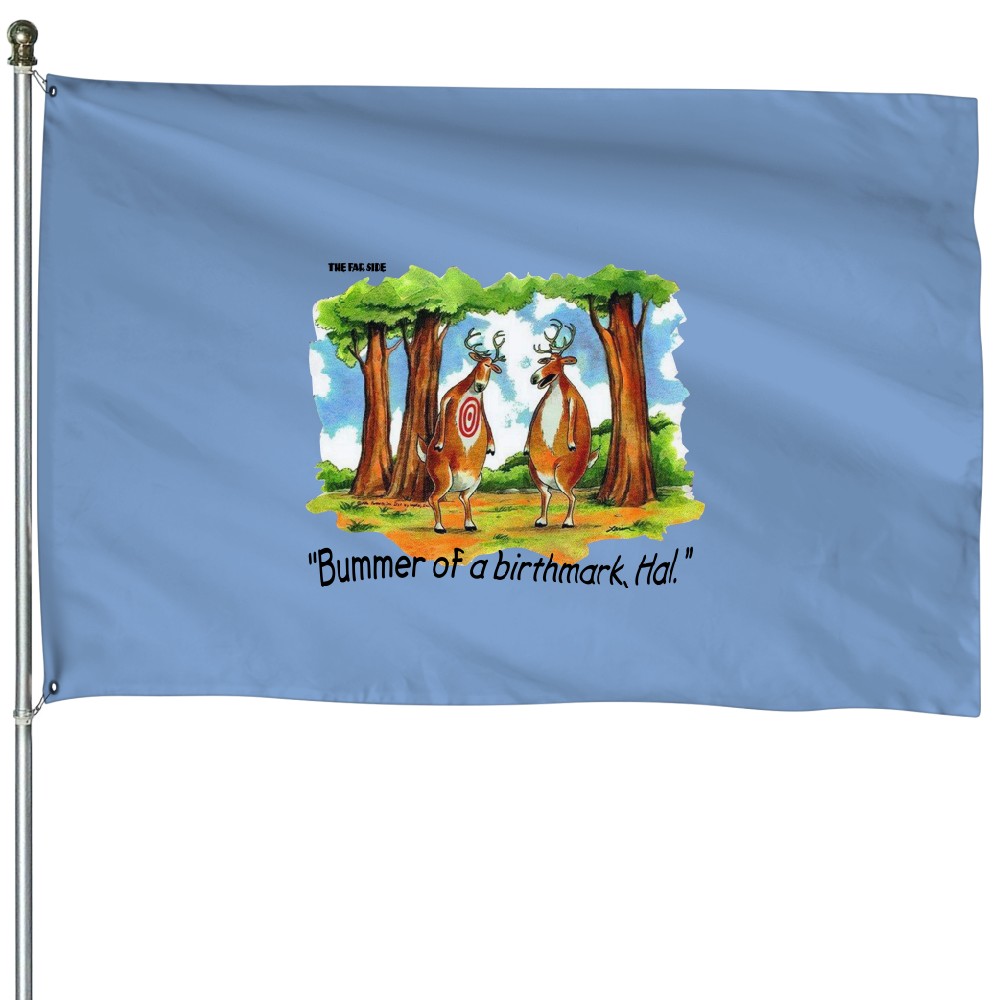 1990s The Far Side Bummer Of A Birthmark House Flags, The Far Side ...