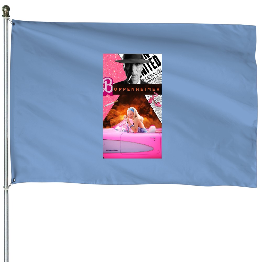 Oppenheimer Barbie Movie House Flags