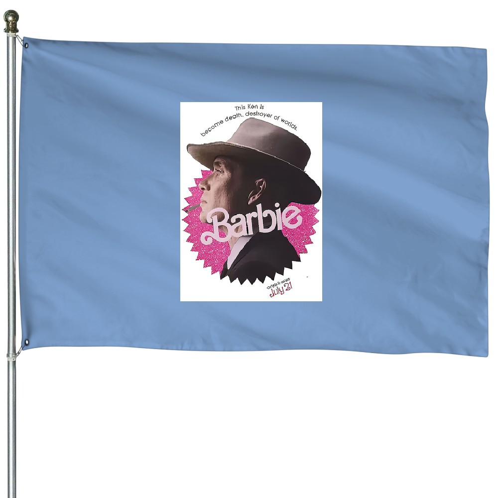 Oppenheimer Barbie Movie House Flags