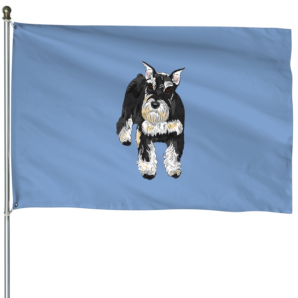 Dog Schnauzer Miniature Schnauzer Dog Retro Vintage 63 House Flags