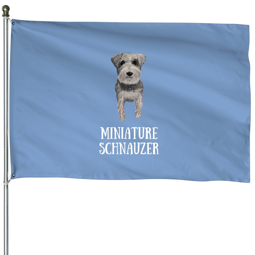 Dog Schnauzer Miniature Schnauzer Dog Breed Hand Painted House Flags