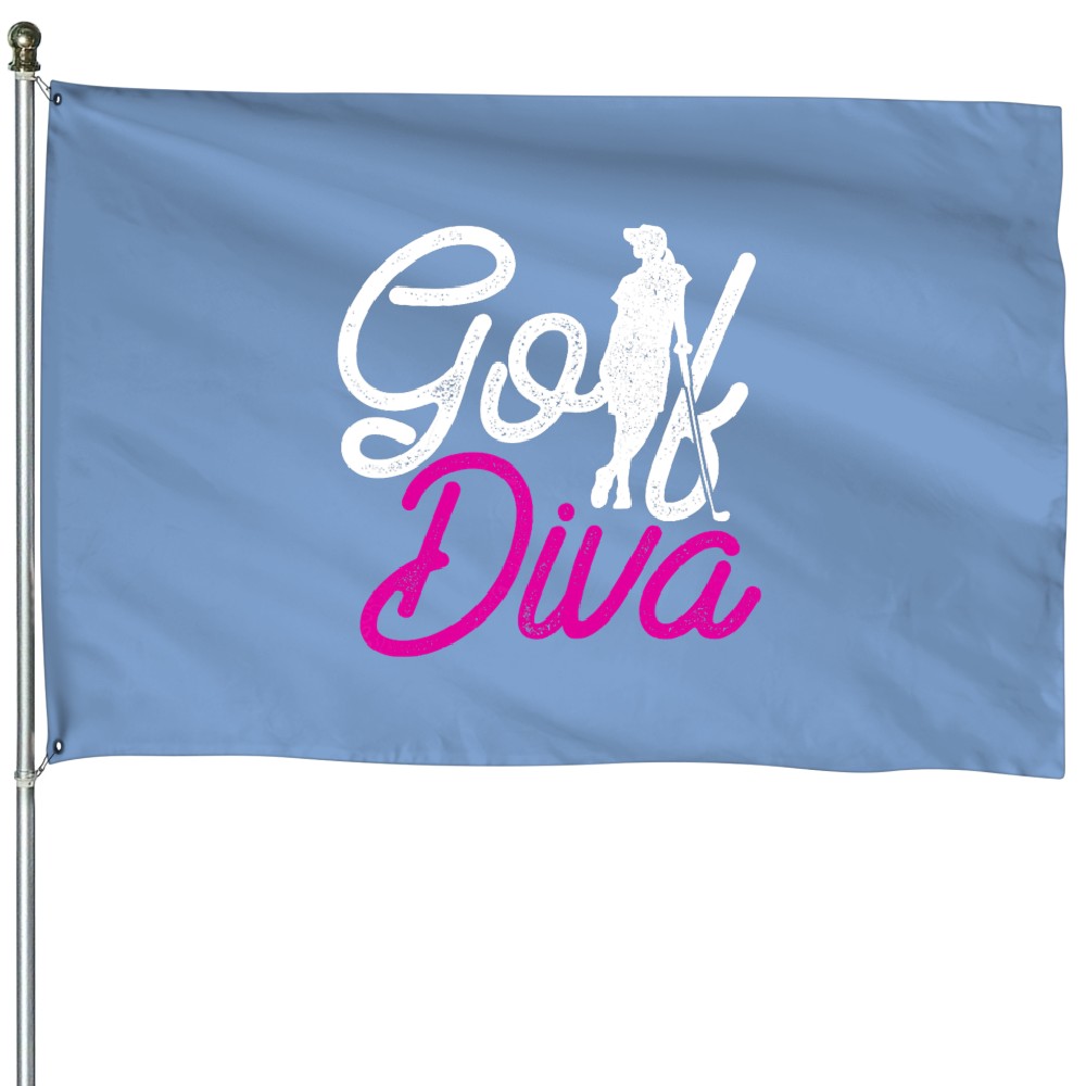 Golf Player Womens Golf Diva Golfer House Flags