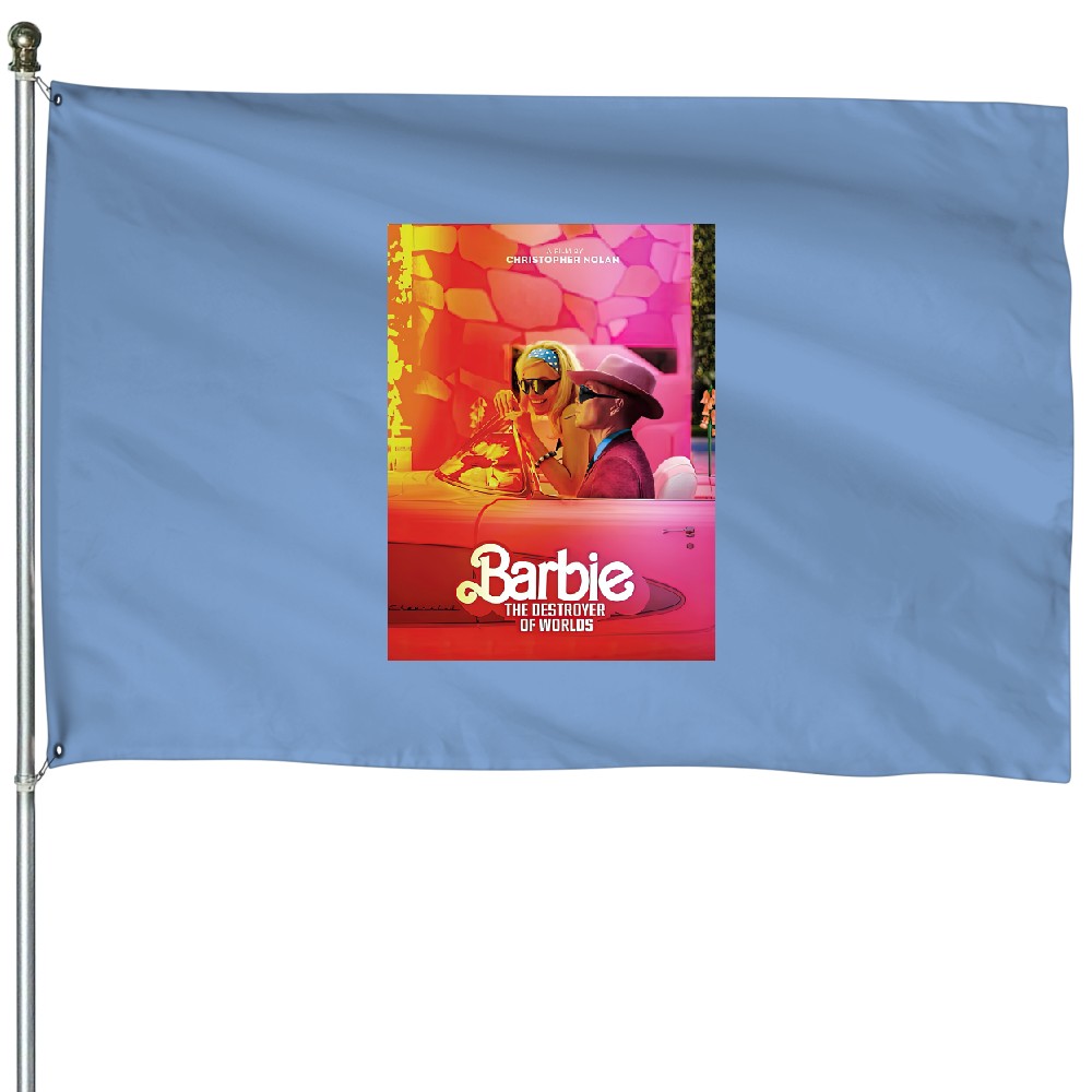 Oppenheimer Barbie Movie House Flags