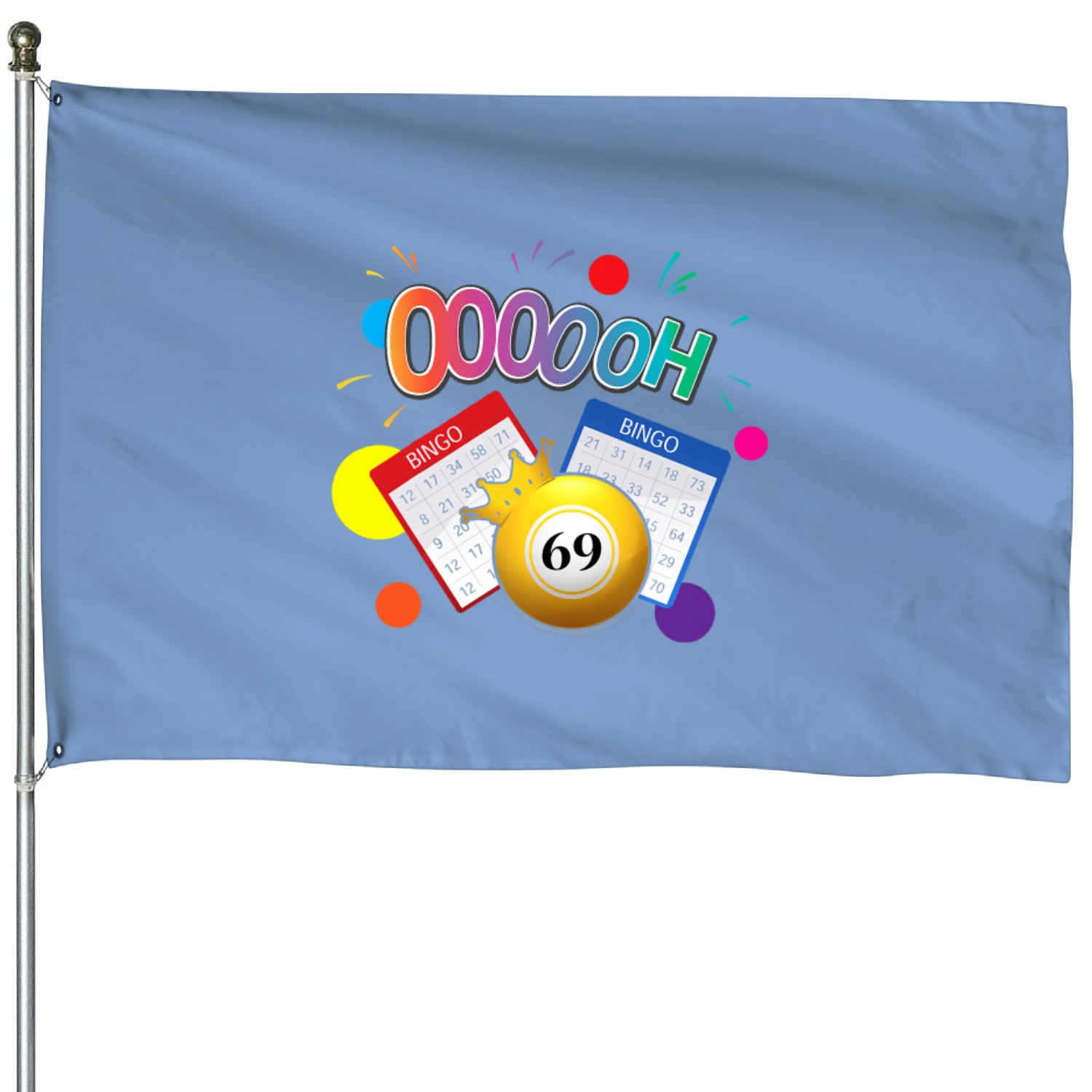 Drag Queen Bingo Funny Oooooh 69 Bingo Fan LGBT Bingo Ball 1 House Flags