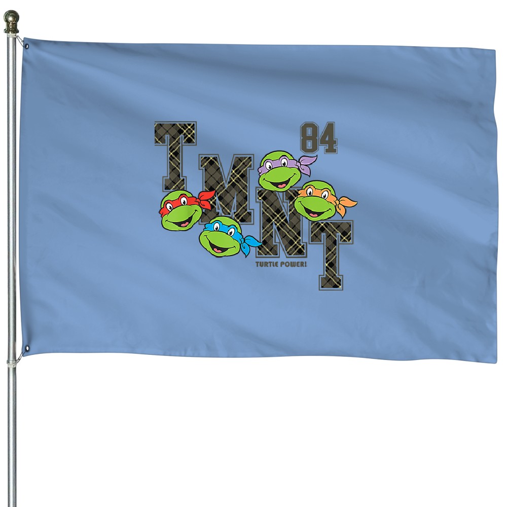Ninja Turtles Plaid 84 - TMNT Logo House Flags