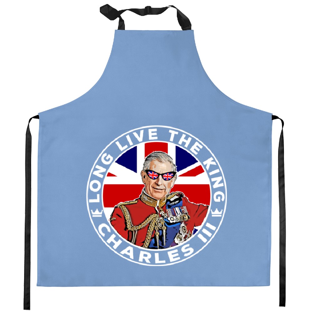 British Royal Family King Charles III Long Live The King Kitchen Aprons