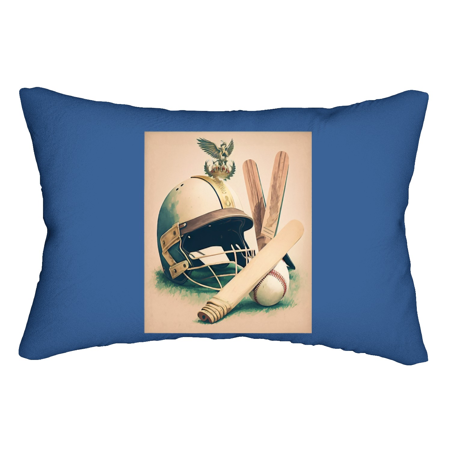 Cricket Fan Team Captain Vintage Cricket Bat And Helmet Lumbar Pillows