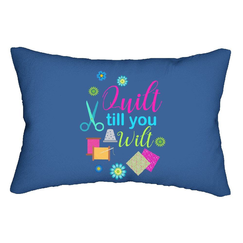 Sewing Machine Quilting Sewing Quilt Till You Wilt Lumbar Pillows