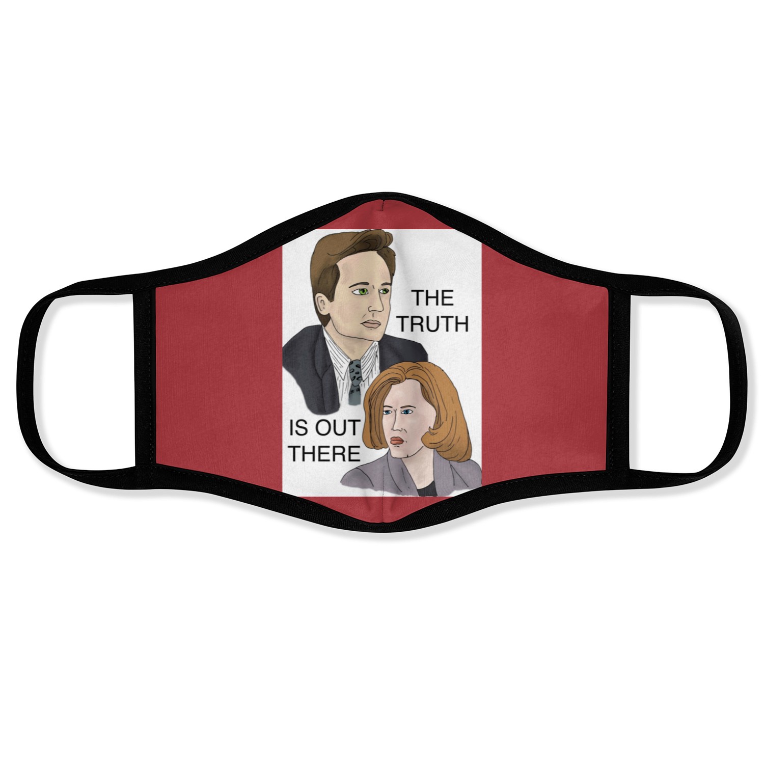 The Truth Is Out There - MulderScully X-Files Illustration Face Masks