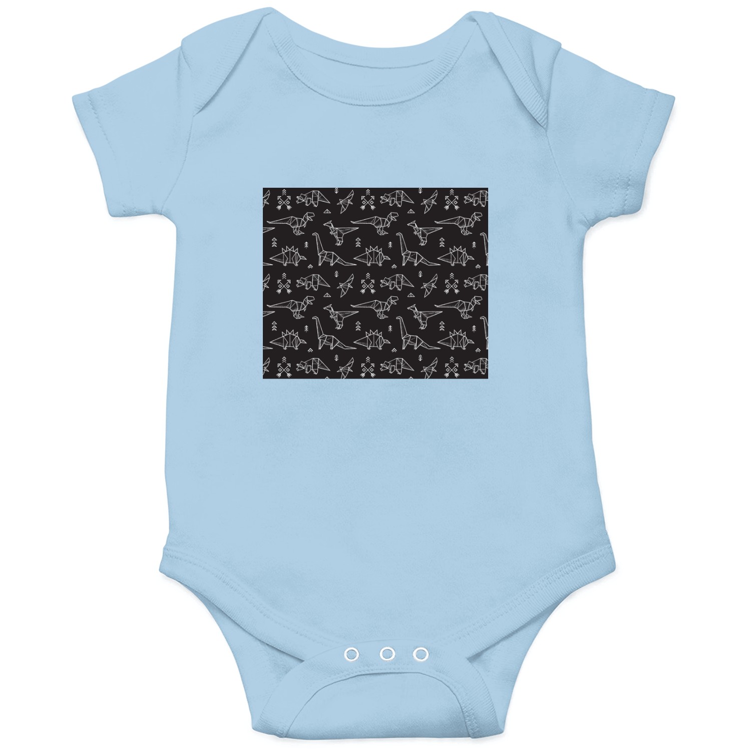 Black And White Origami Dinosaurs Onesie