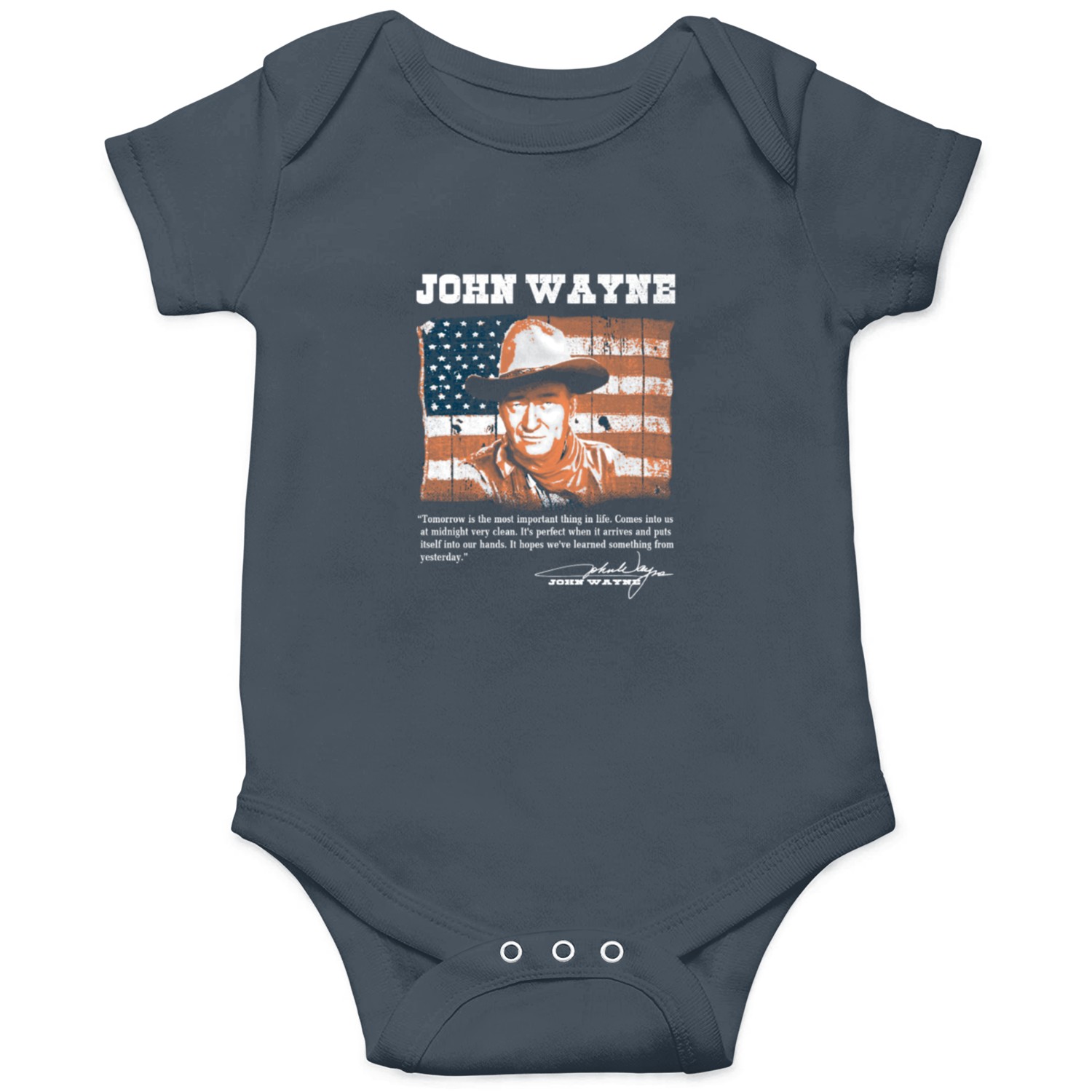 John Wayne - Awesome John Wayne American Flag Te Onesies