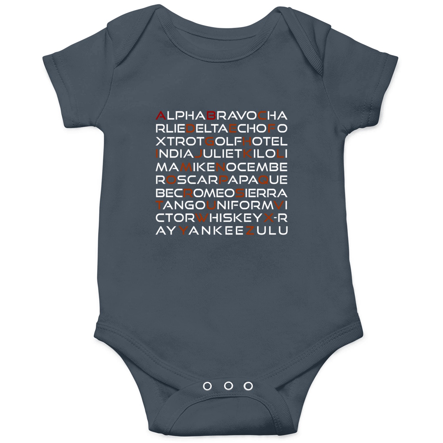 Aviation Phonetic Alphabet Pilot Alpha Bravo Charlie Onesies