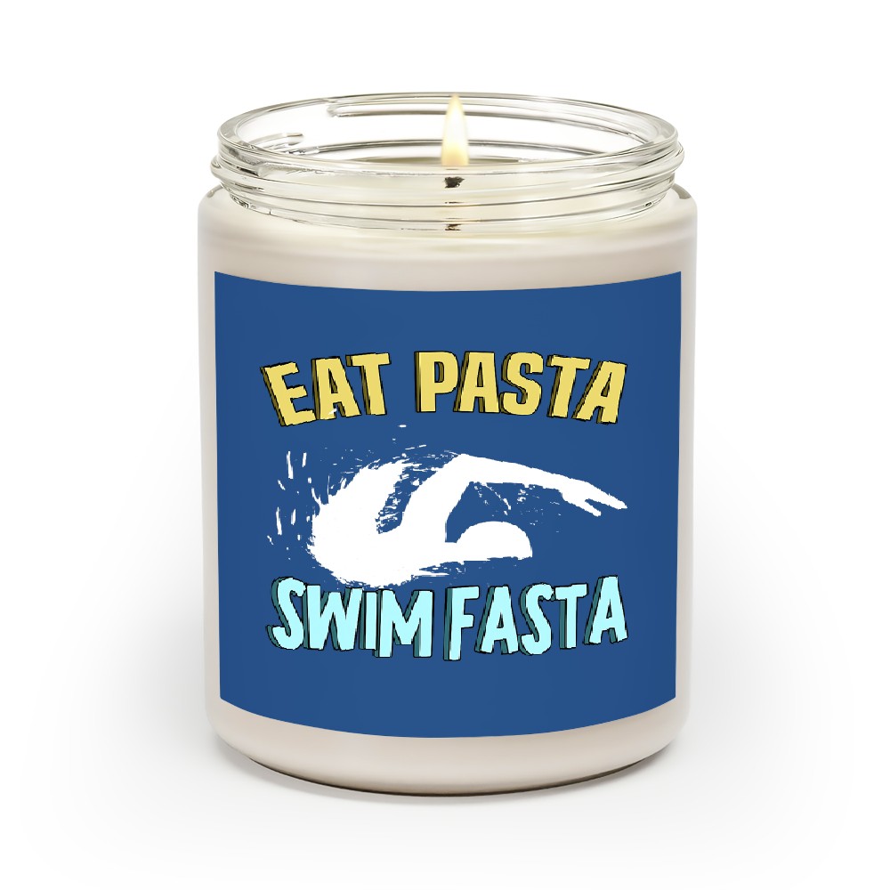 Swimming Pool Eat Pasta Swim Fasta Swimming Swim Swimmer 2 Scented Candles