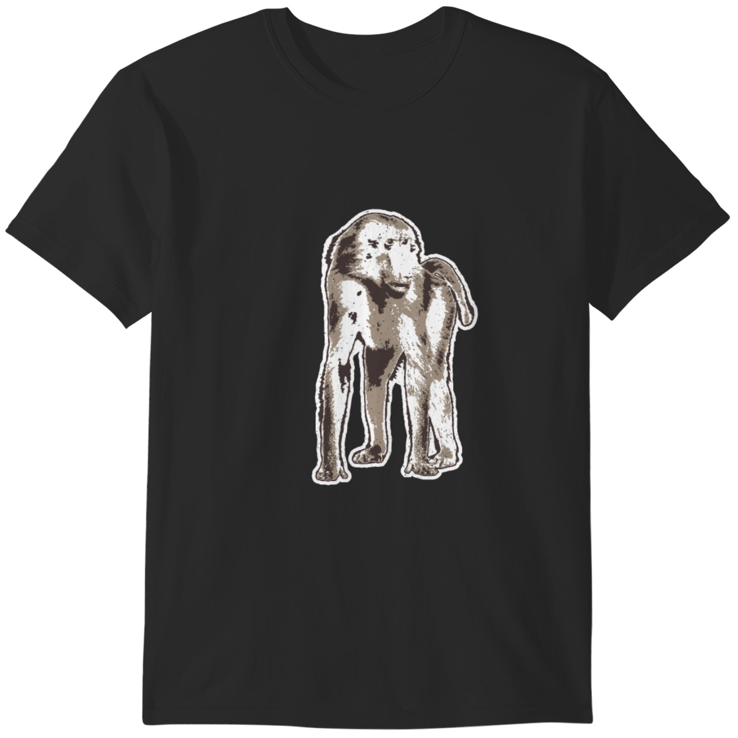 Pavian Popo Affe Pavianpopo Gorilla Monkey Affen T-shirt