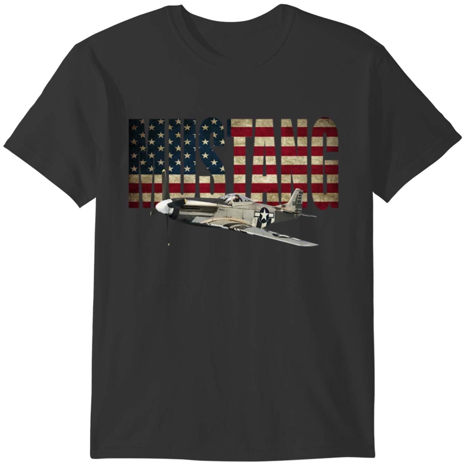 North American P-51 Mustang US American Flag WW2 WWII Plane - P 51 ...