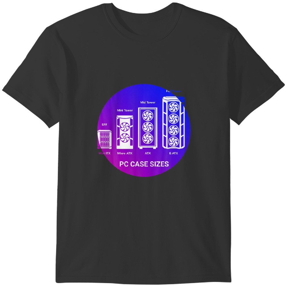 PC Builder - Circular RGB Case Sizes PC Gamer T Shirts