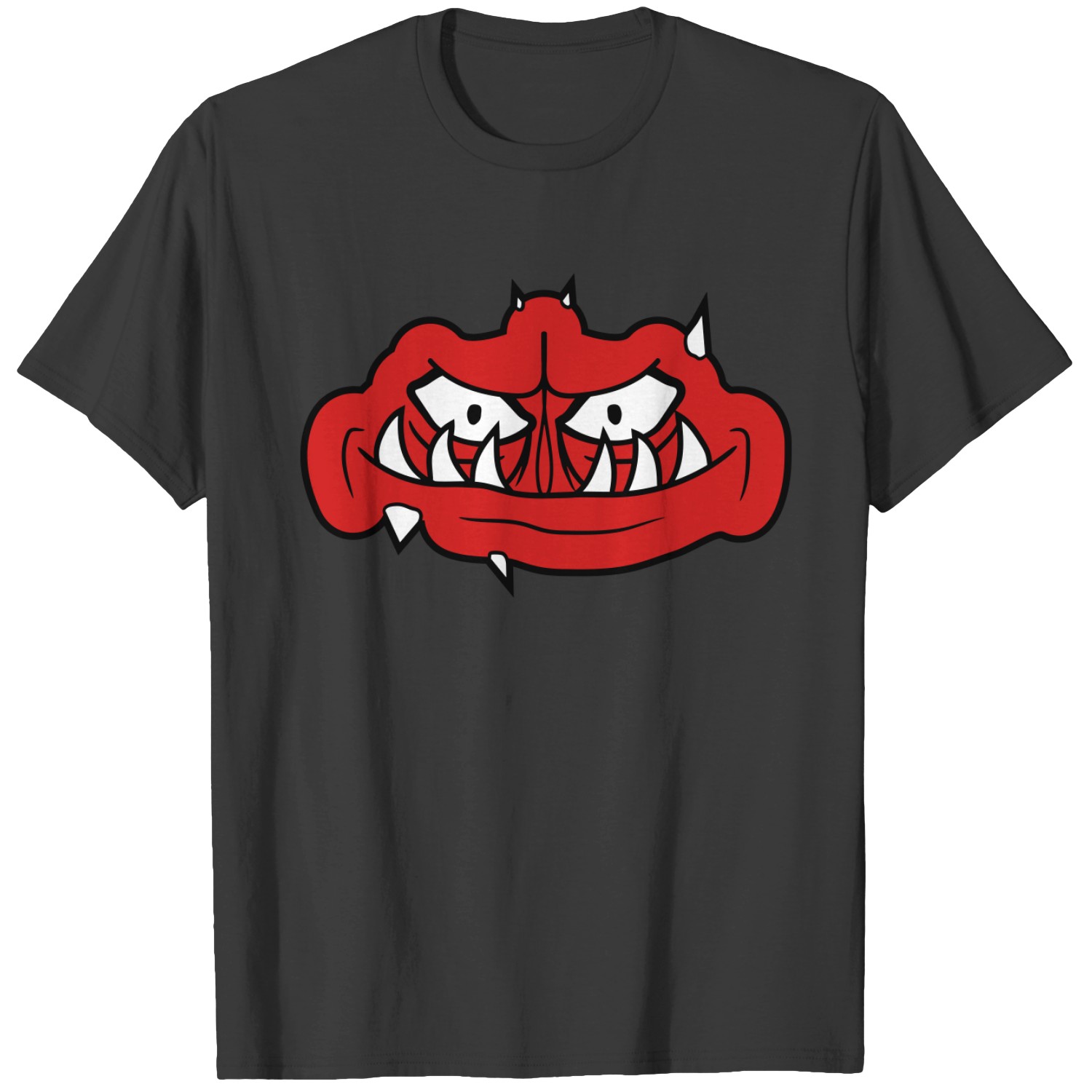 Troll Face Creepy Evil Monster With Big Mouth Eyes T-shirt