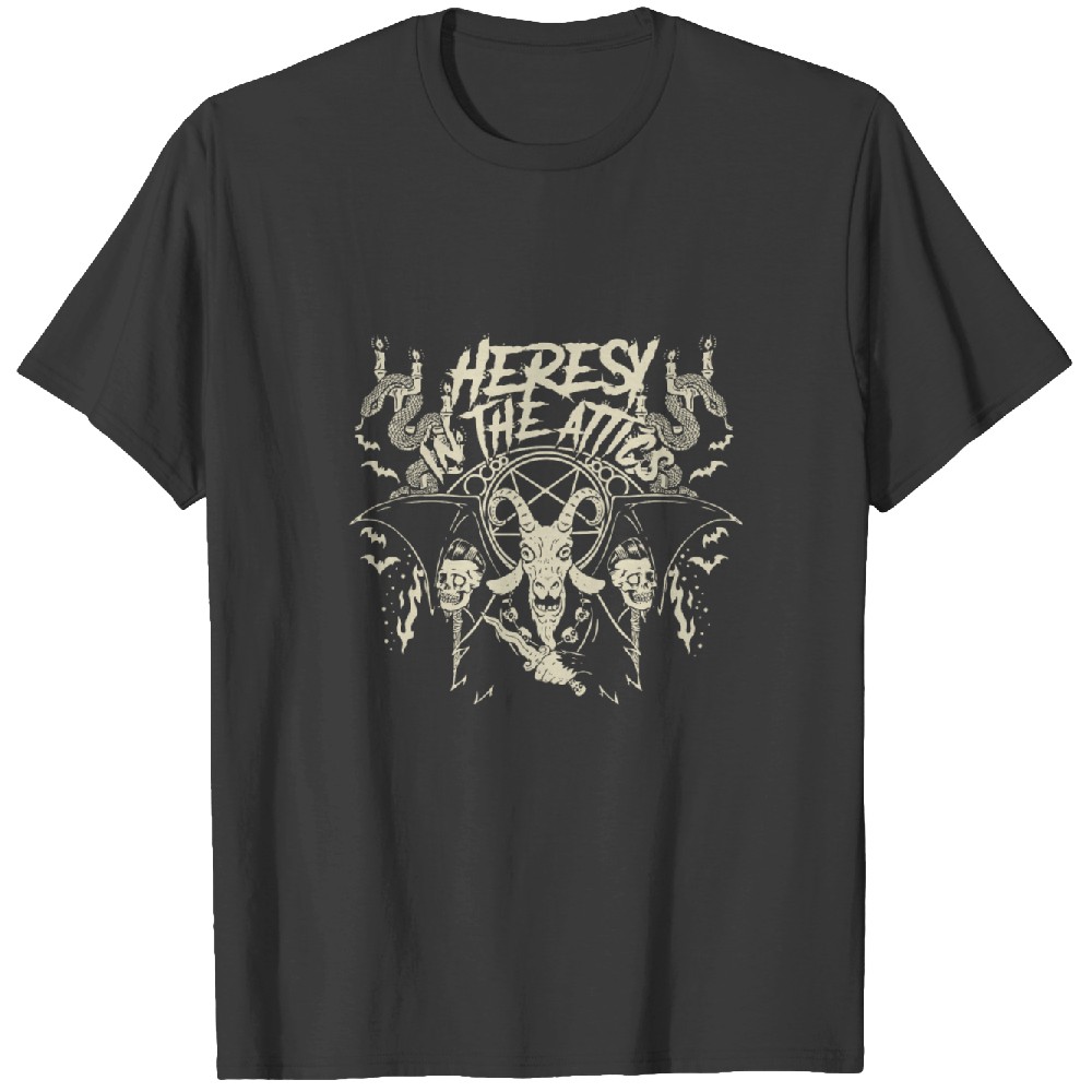 Horror Art Baphomet Heresy Devil Psychobilly Punk T-shirt