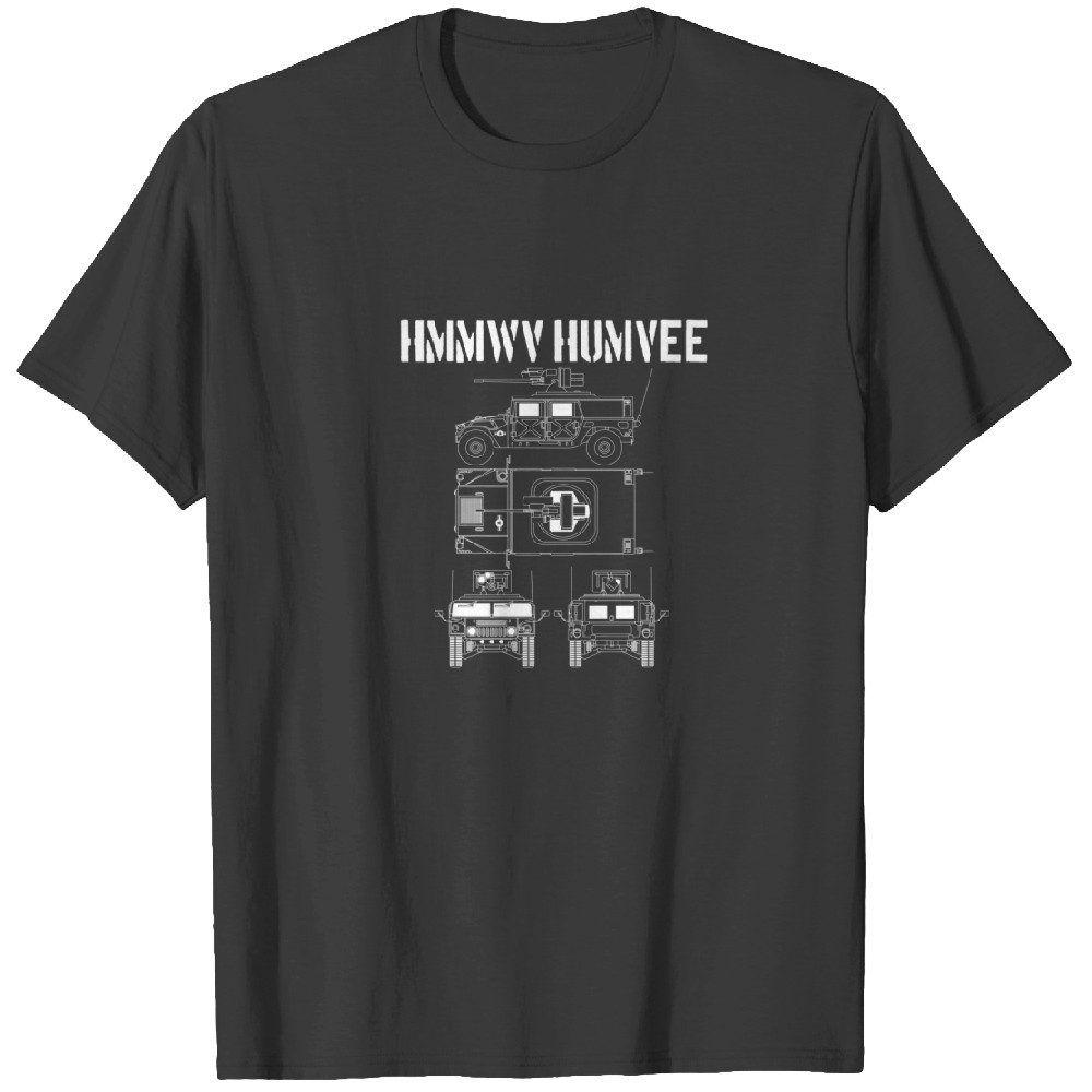 Humvee Military Combat Vehicle Schematic HMMWV Hum T-shirt
