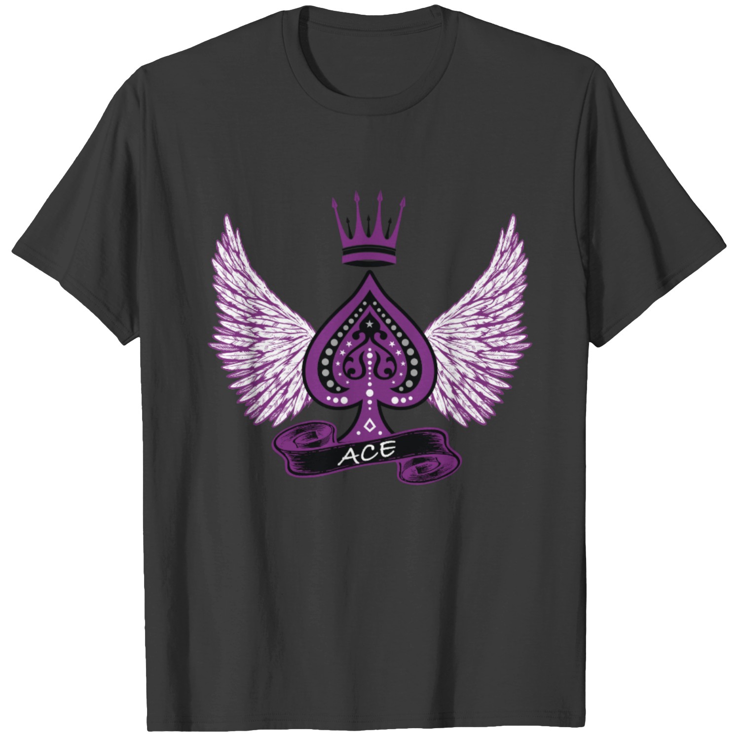 Ace Asexual LGBT Pride Wings And Crown T-shirt