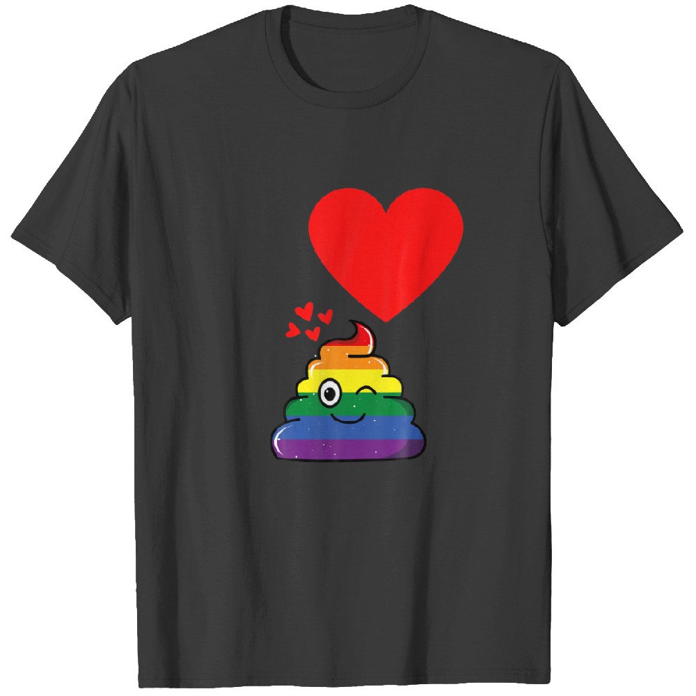 I Love Poop LGBTQ Heart Pooping Funny With Poopy P T-shirt