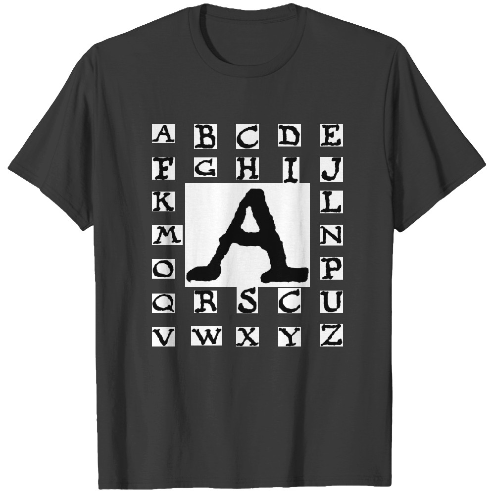Artistic Letter "A" Woodcut Woodblock Initial T-shirt