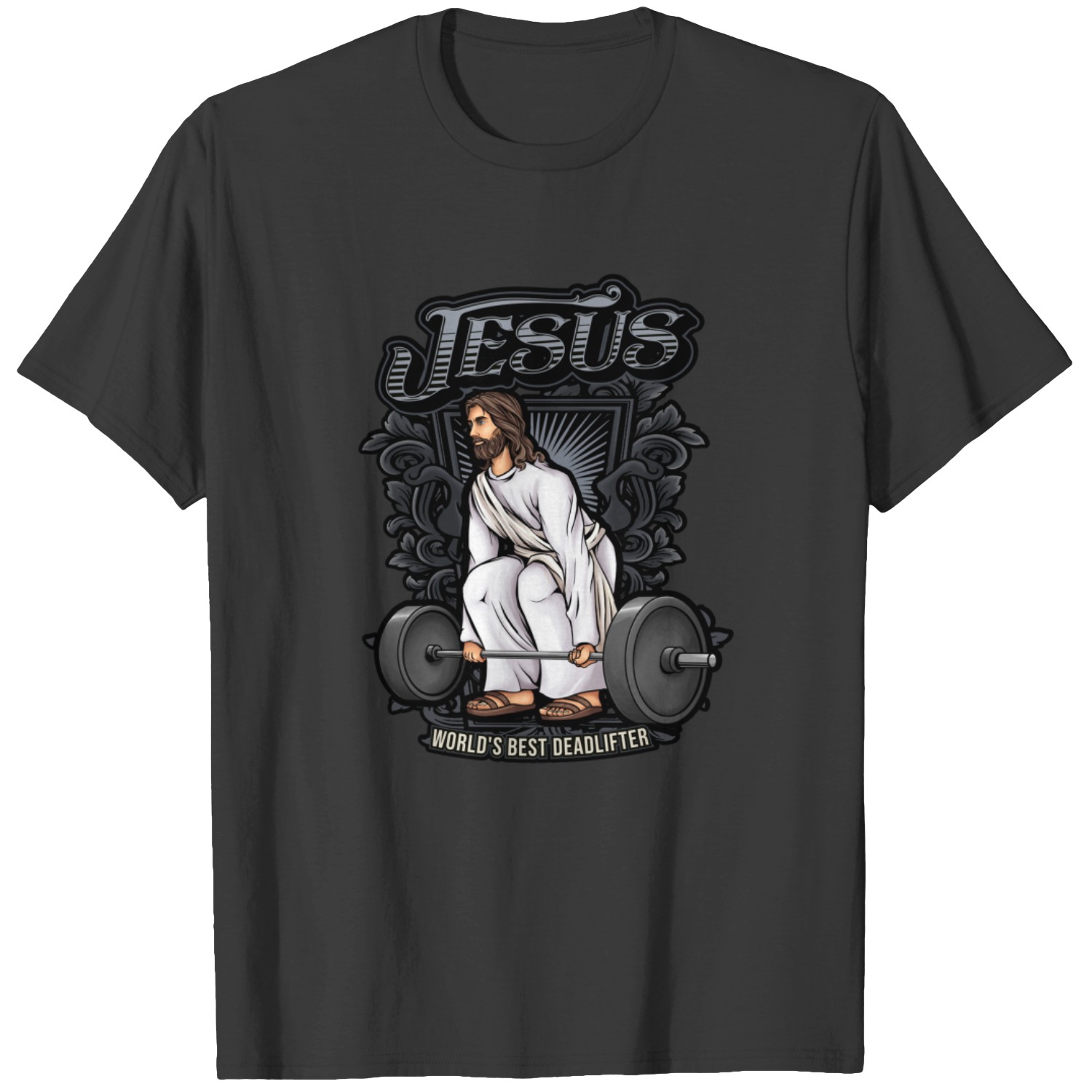 Funny Jesus T-Shirt Funny Jesus Christian Weight Lifting Pun Men Him ...