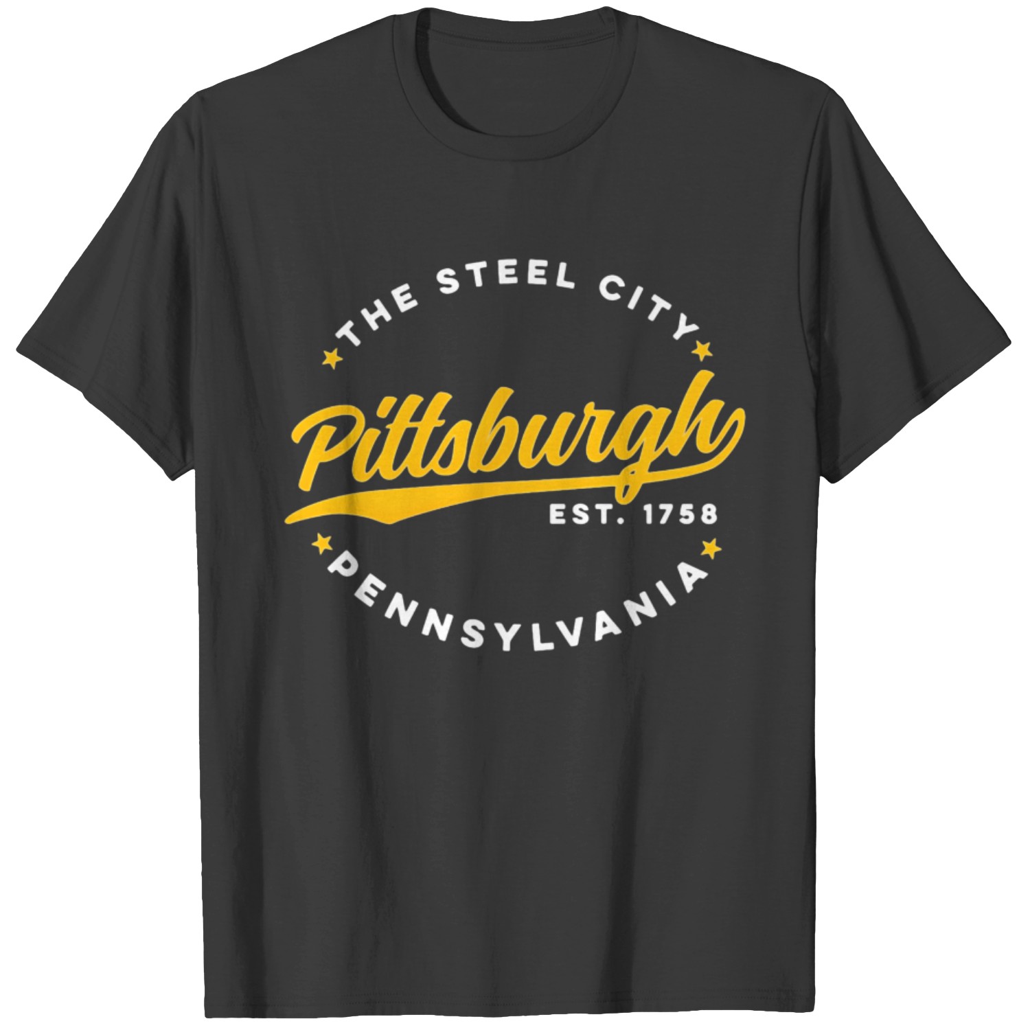 Vintage Pittsburgh Pennsylvania The Steel City Yel T-shirt