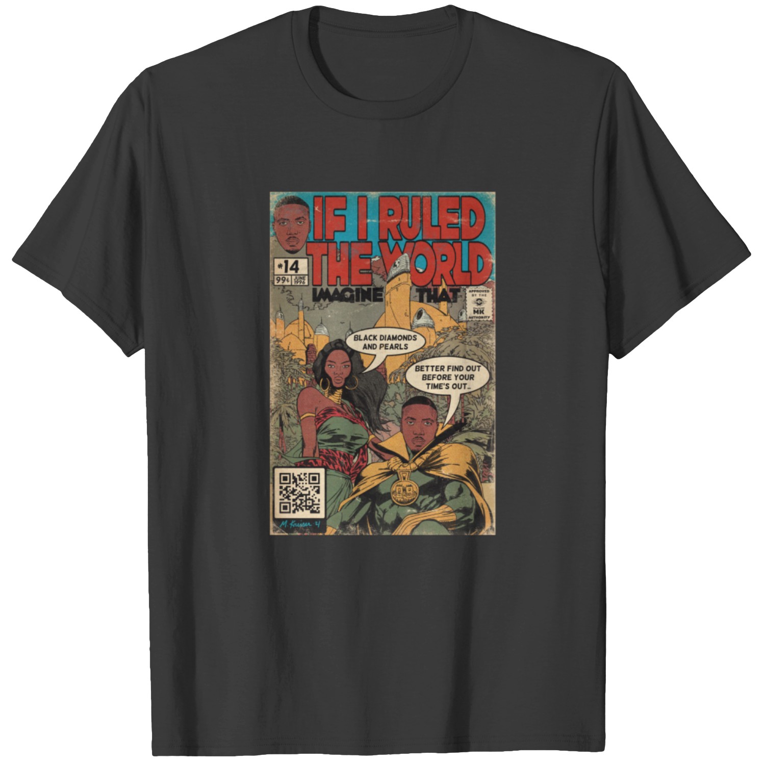 Nas - If I Ruled The World Parody Comic Art T-Shirts