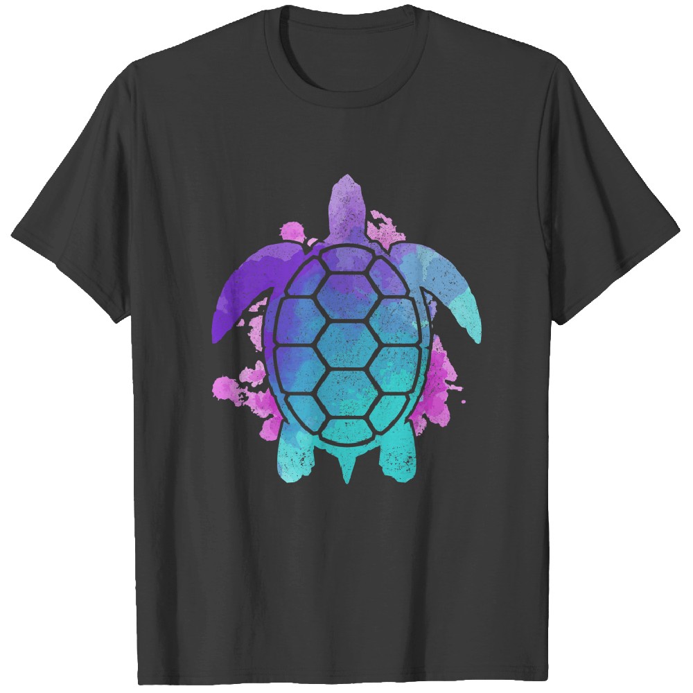 Turtle Gift Sea Turtle Watercolor Art Ocean SCuba Diving Turtles T-Shirts