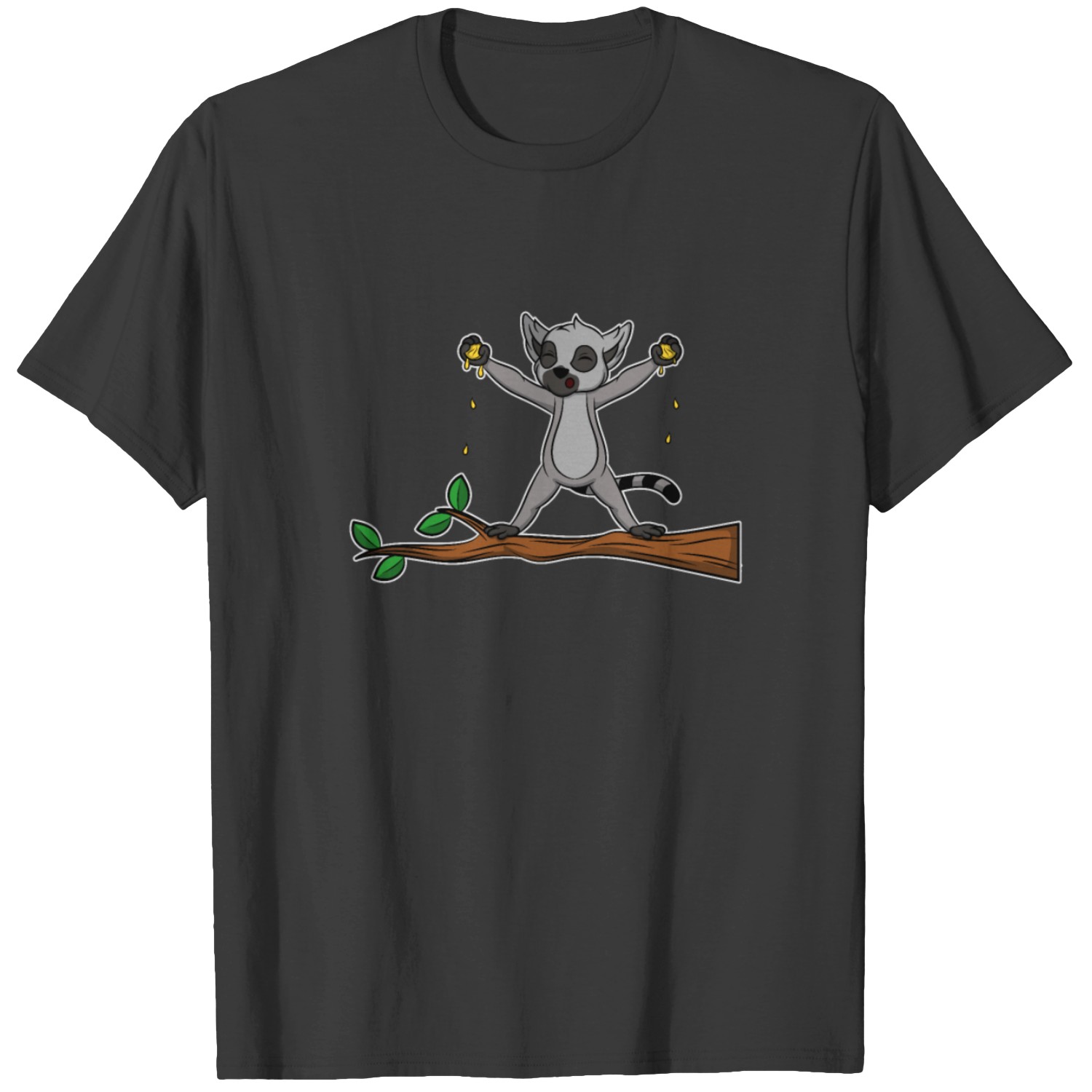 Funny Monkey Lemur Jungle Rainforest Fruits Juice T-shirt