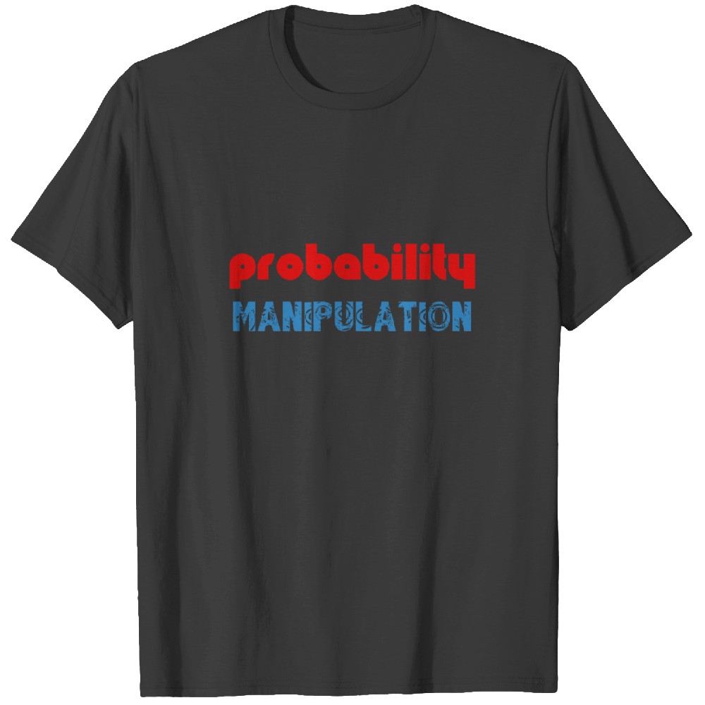 Probability Manipulation Red And Blue Letter T-shirt