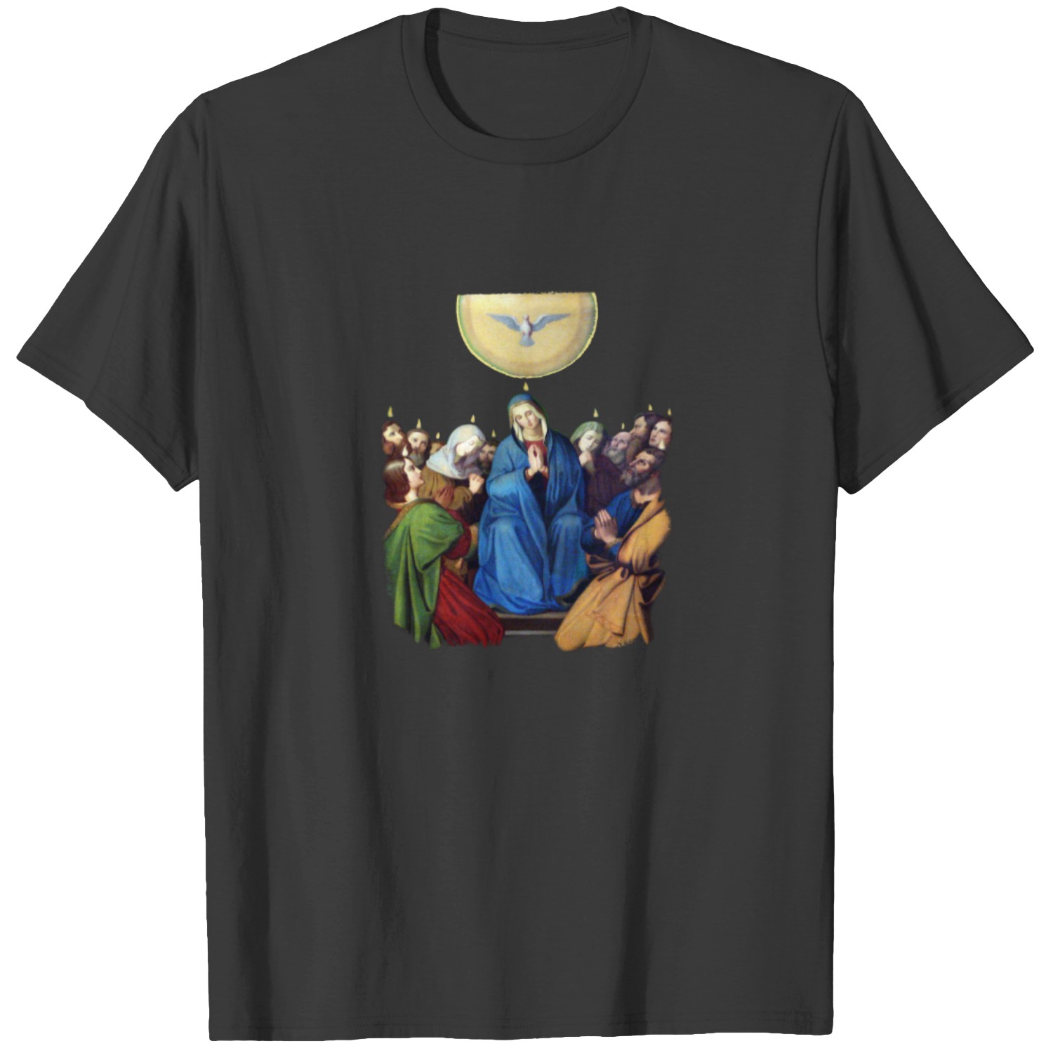 Our Lady Virgin Mary - Holy Spirit And Apostles T-shirt