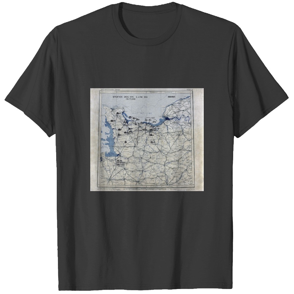 World War II D-Day Map June 6, 1944 T-shirt