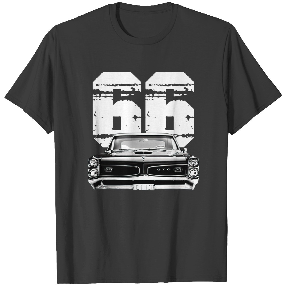 1966 Pontiac GTO Front View Silhouette With Year T T-shirt