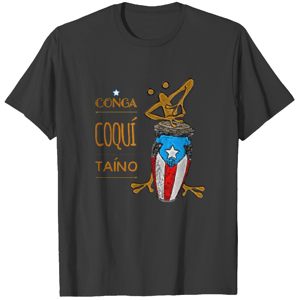 Puerto Rican Flag Conga Coqui Taino T-shirt